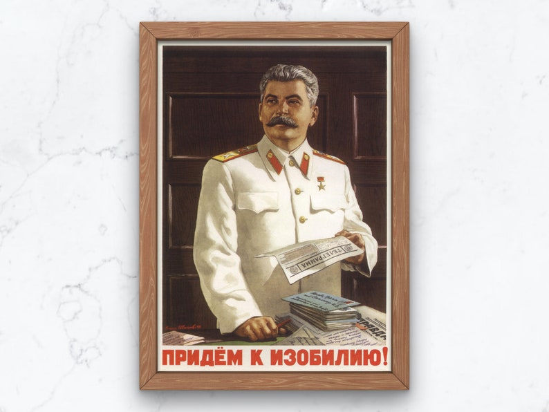 Vintage Soviet Joseph Stalin Propaganda Poster, USSR Vintage Soviet ...