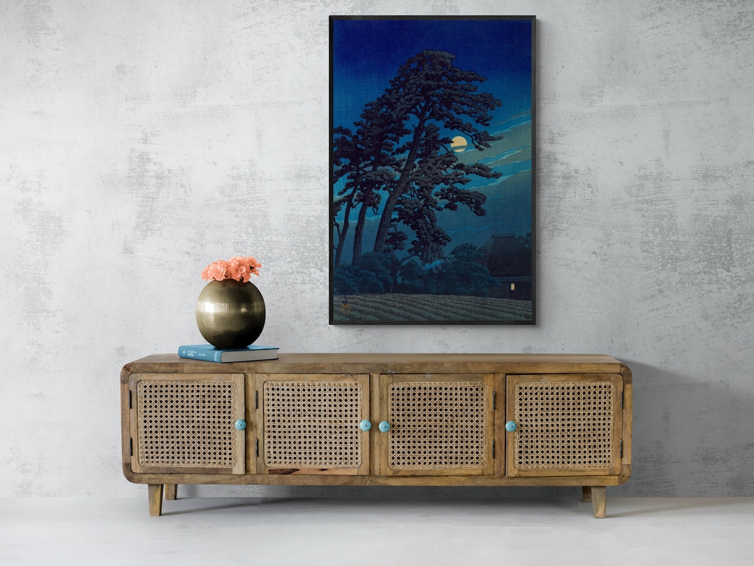 Kawase Hasui Japanese Art Canvas Prints - Full Moon at Magome, Japanese ...
