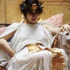 Cleopatra Vintage Painting Canvas Print, Antique Fine Art by John ...
