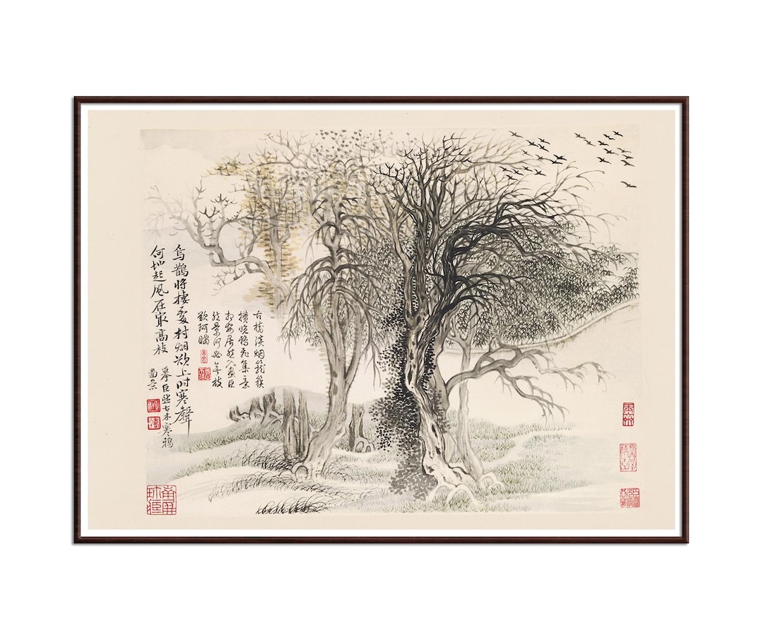 Birds and Pine Tree by Yun Shouping, Anitique Qing Dynasty Chinese ...