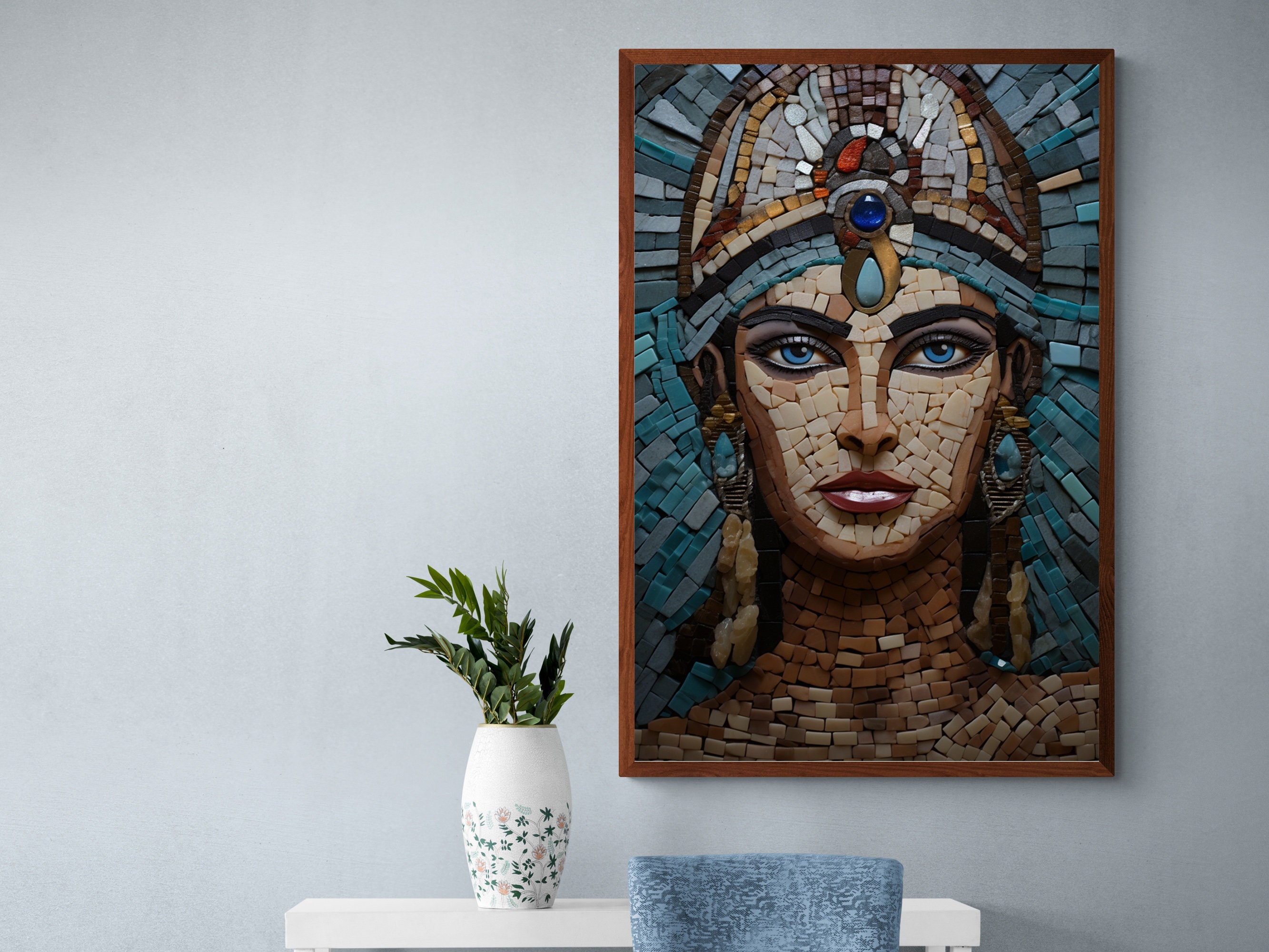 Ancient Egyptian Cleopatra Mosaic Art Canvas Art Print, Ancient ...