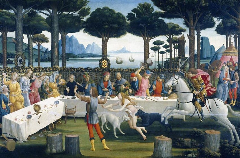 Renaissance Oil Painting Decameron Sandro Botticelli Canvas Printing by ...