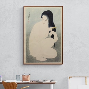 Combing Her Hair 1929 - Torii Kotondo Print Japanese Art Ukiyoe Poster Japan Wall Art Japanese ...