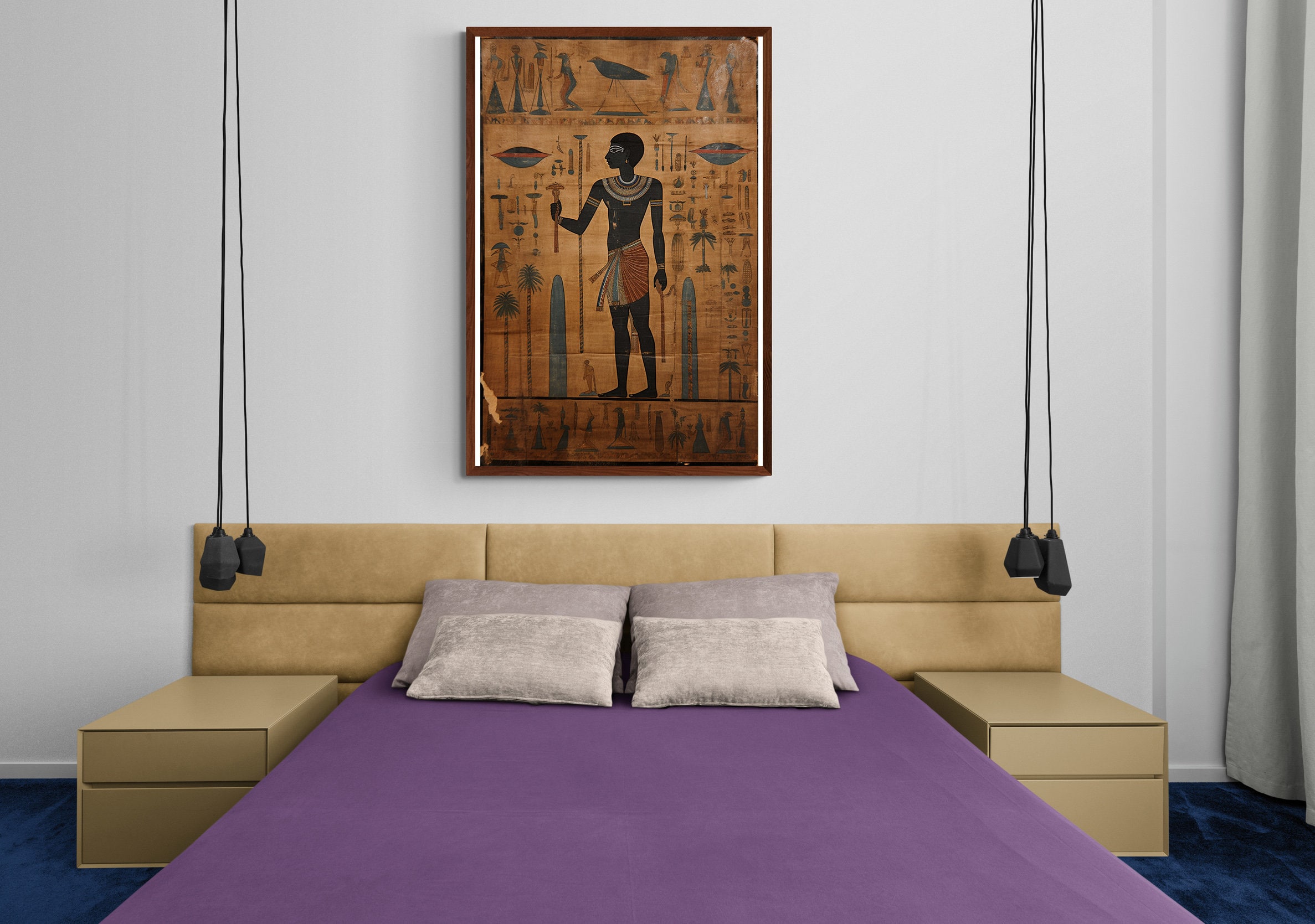 Ancient Egyptian Papyrus Style Canvas Art Print, Ancient Egyptian ...