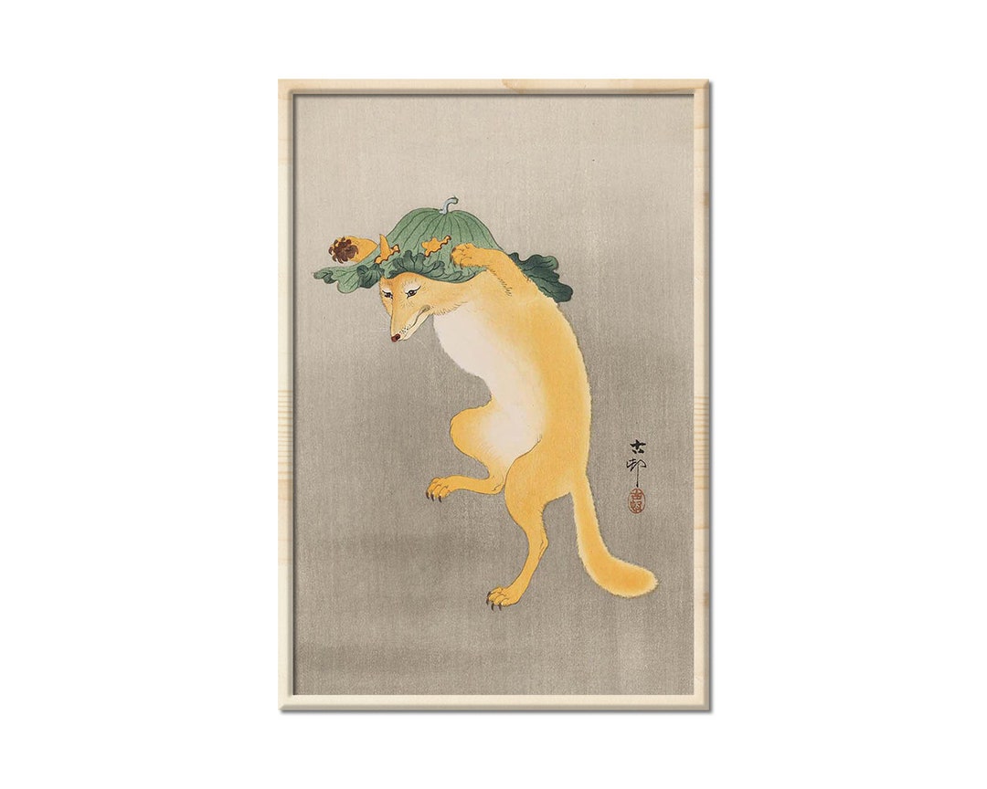 Japanese Shin-hanga Woodstock Painting Dancing Fox by Ohara Koson ...