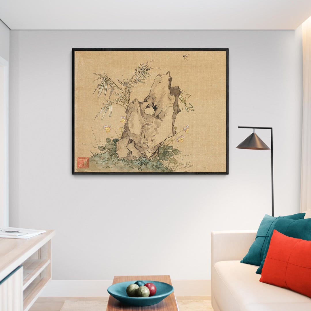 Vintage Chinese Painting From Qing Dynasty Reproduction Canvas Print ...