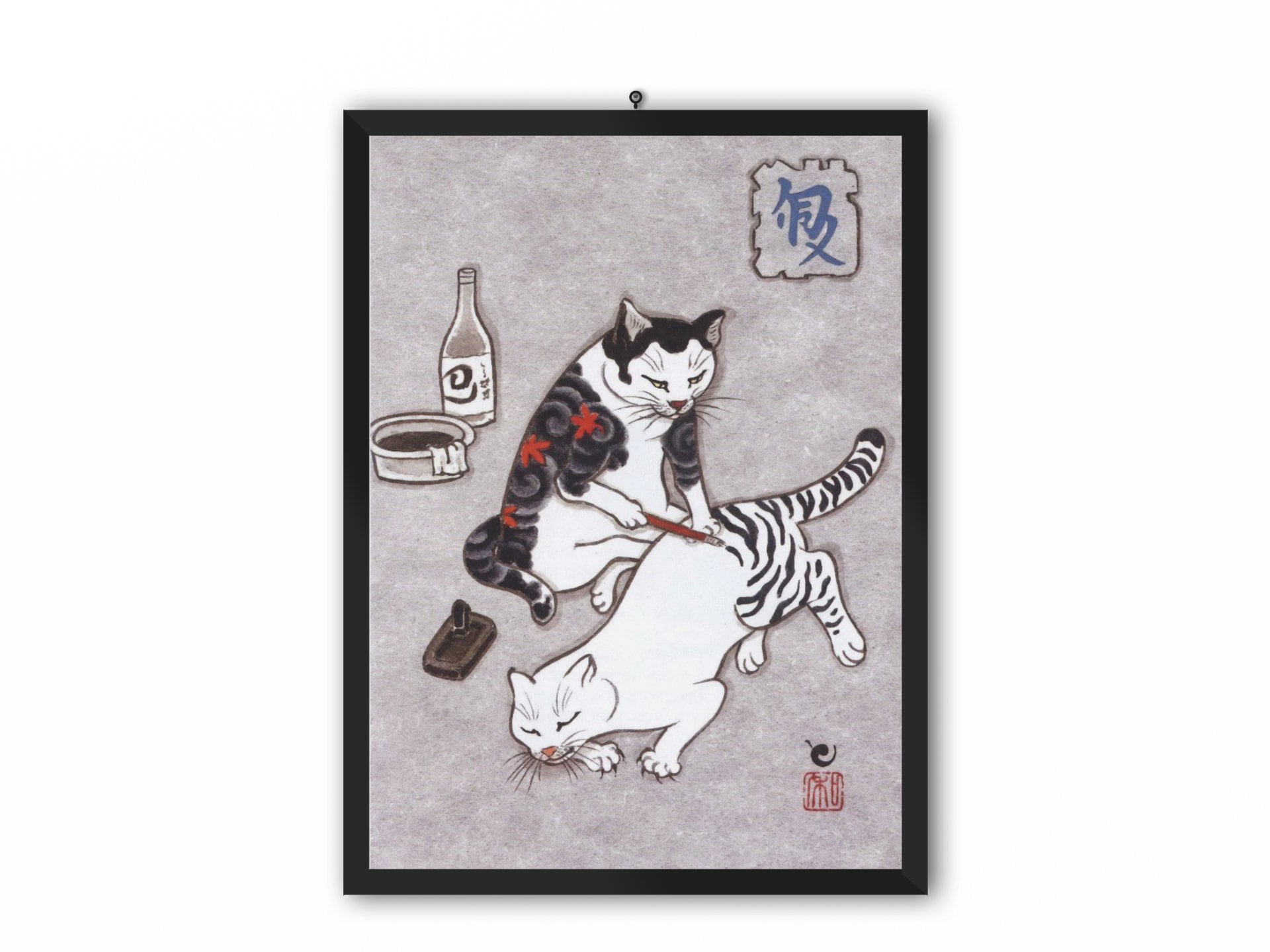 Ukiyo-e Prints Ukiyo E Drunk Cat Japan Poster Woodblock Japan Prints ...
