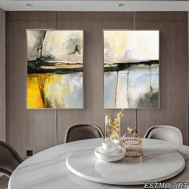 Set of 3 - Abstract Natural Marble Wall Decor Abstract Canvas Print ...