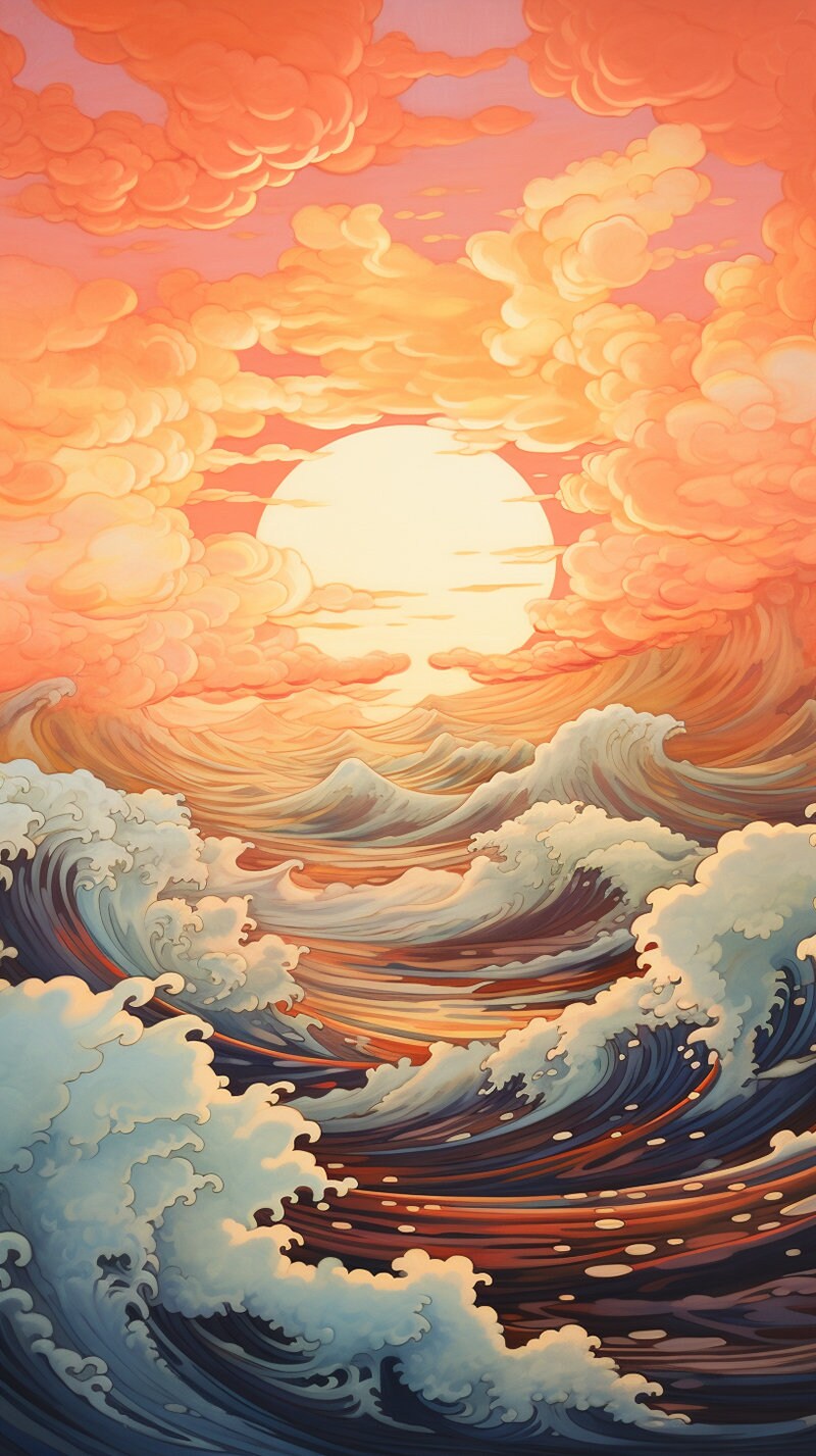 The Great Wave off Kanagawa Reimagined, Modern Japanese Wave Art Ukiyo ...