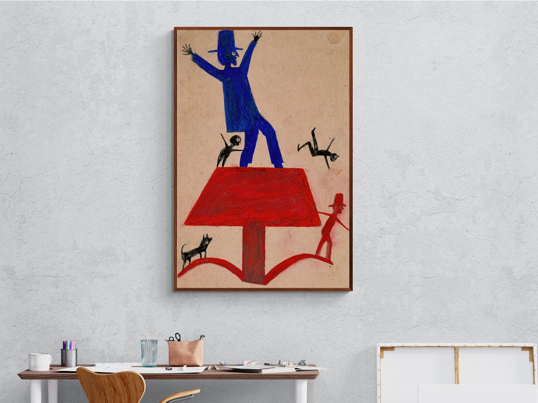 Bill Traylor Print, Modern Art Painting, Vintage Political Wall Art ...