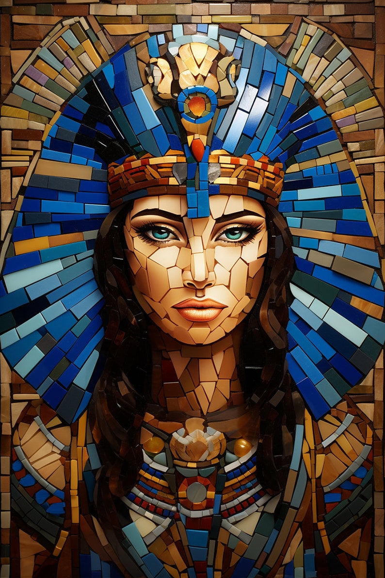 Ancient Egyptian Cleopatra Mosaic Art Canvas Art Print - Etsy