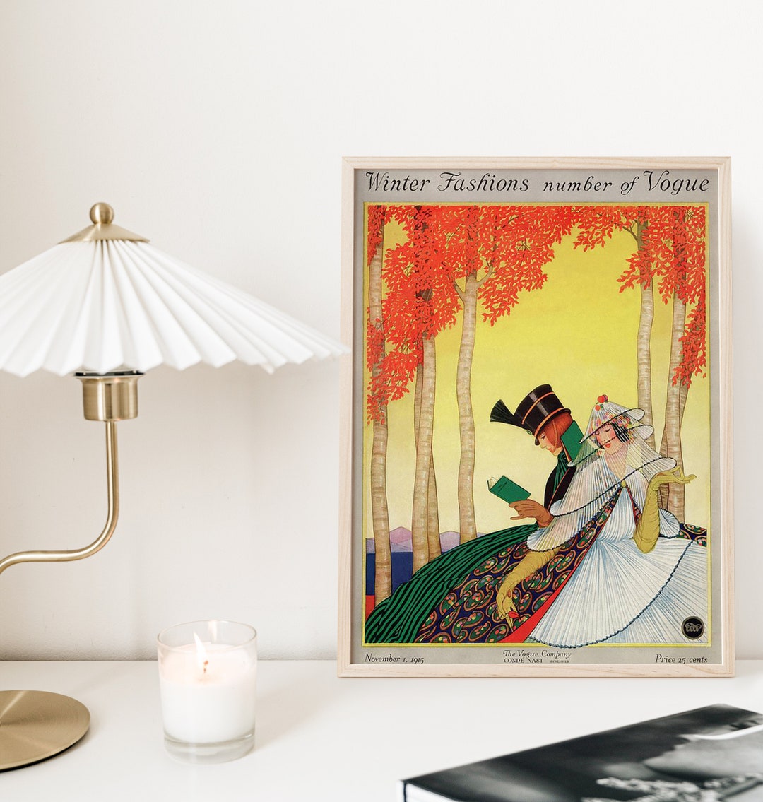 Vintage Magazine Poster - Vogue Magazine Cover 1915 Women Sitting in a ...