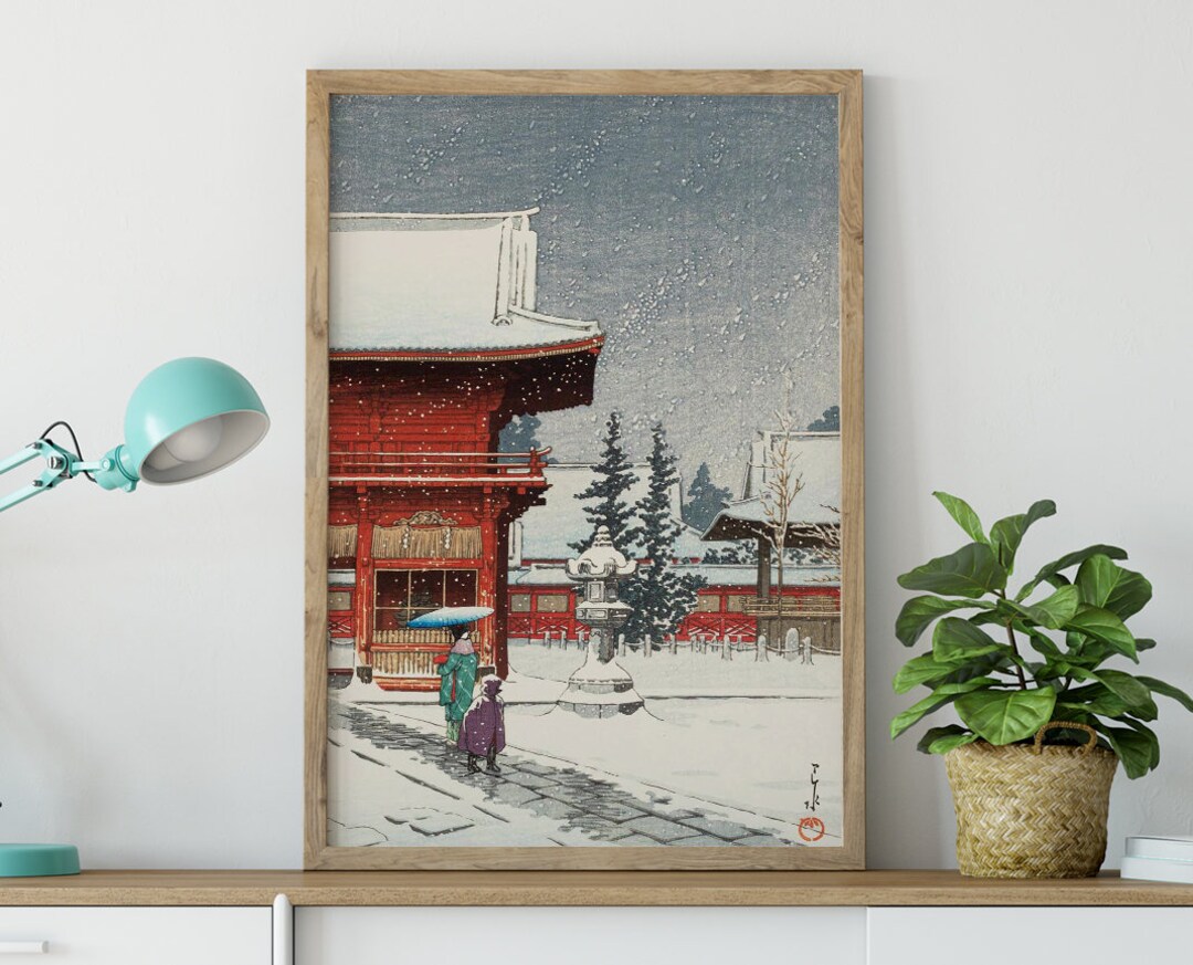 Kawase Hasui Prints Snow at Nezu-gongen Shrine 1933 by Kawase Hasui ...