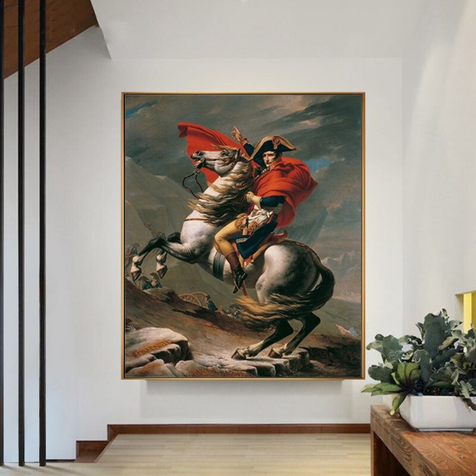 Napoleon Crossing the Alps Painting by Jacques Louis David Art ...