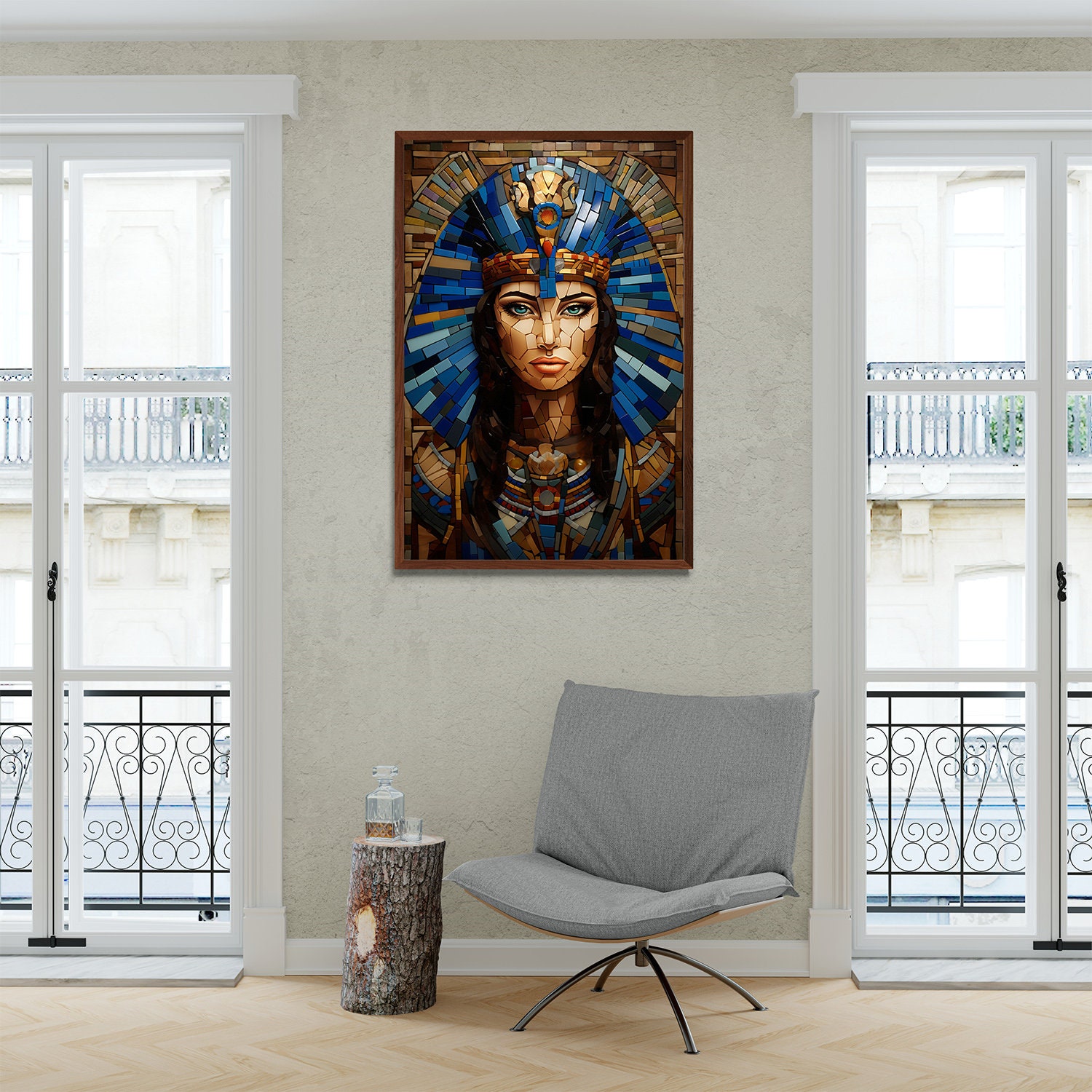 Ancient Egyptian Cleopatra Mosaic Art Canvas Art Print, Ancient ...