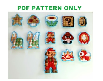 Mario Cross Stitch Pattern Luigi Cross Stitch Pattern Bros Cross Stitch ...