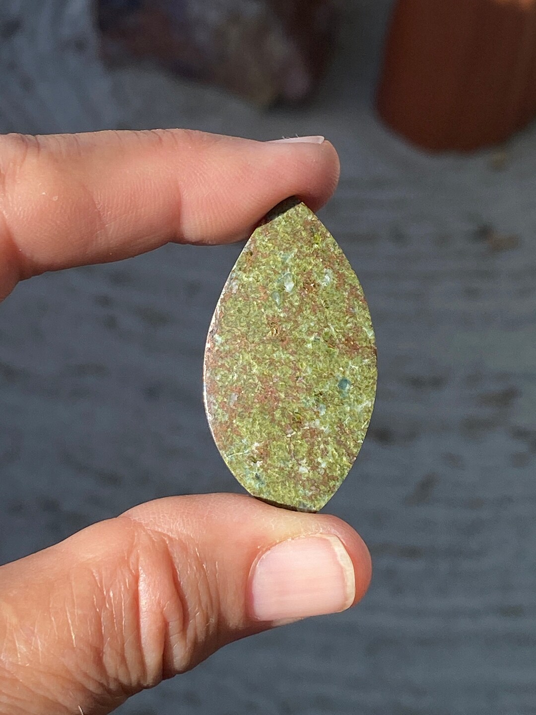 Copper Calcite & Epidote Cabochon 52.88ct - Etsy New Zealand