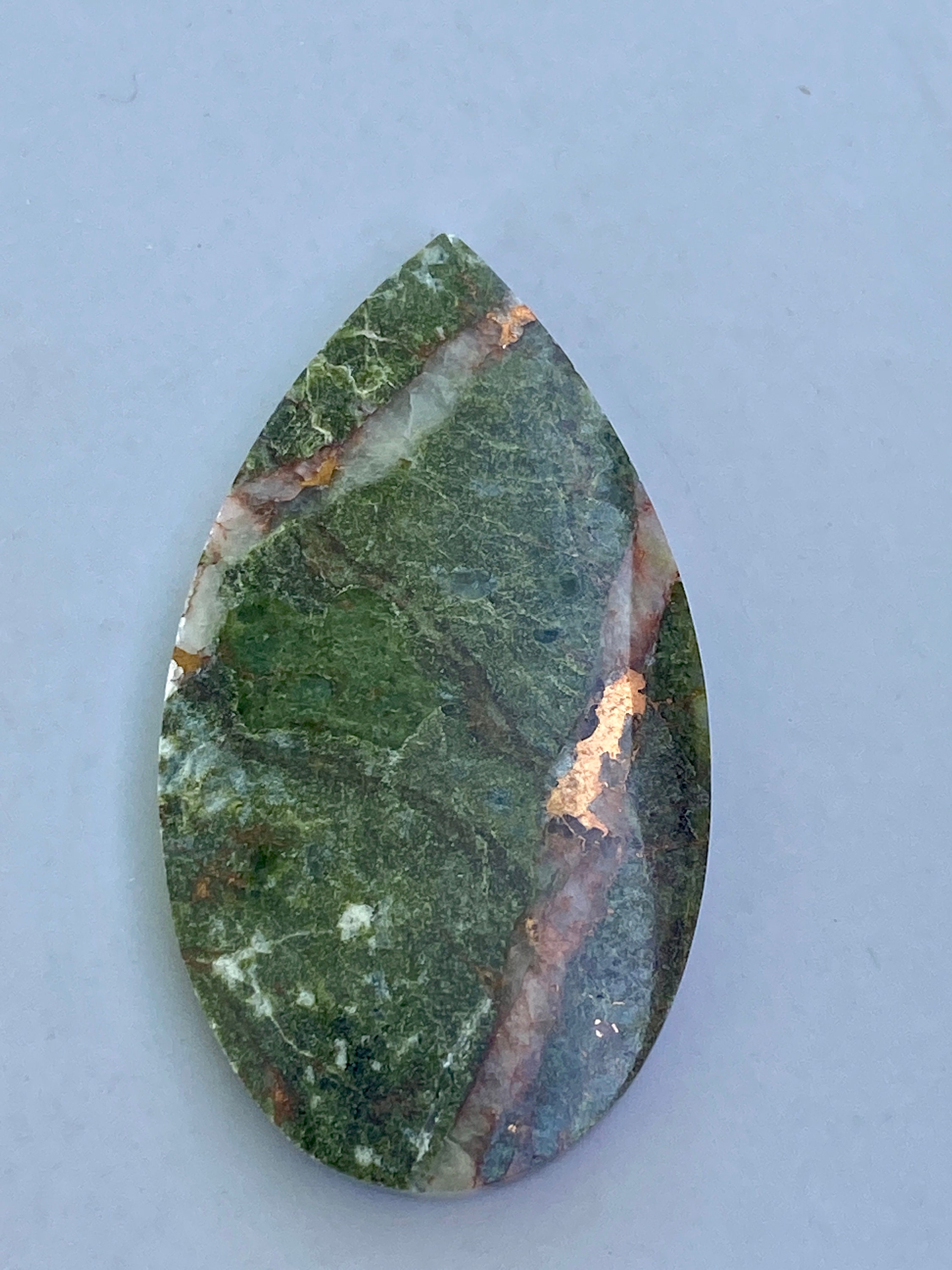 Copper Calcite & Epidote Cabochon 50.32ct - Etsy UK
