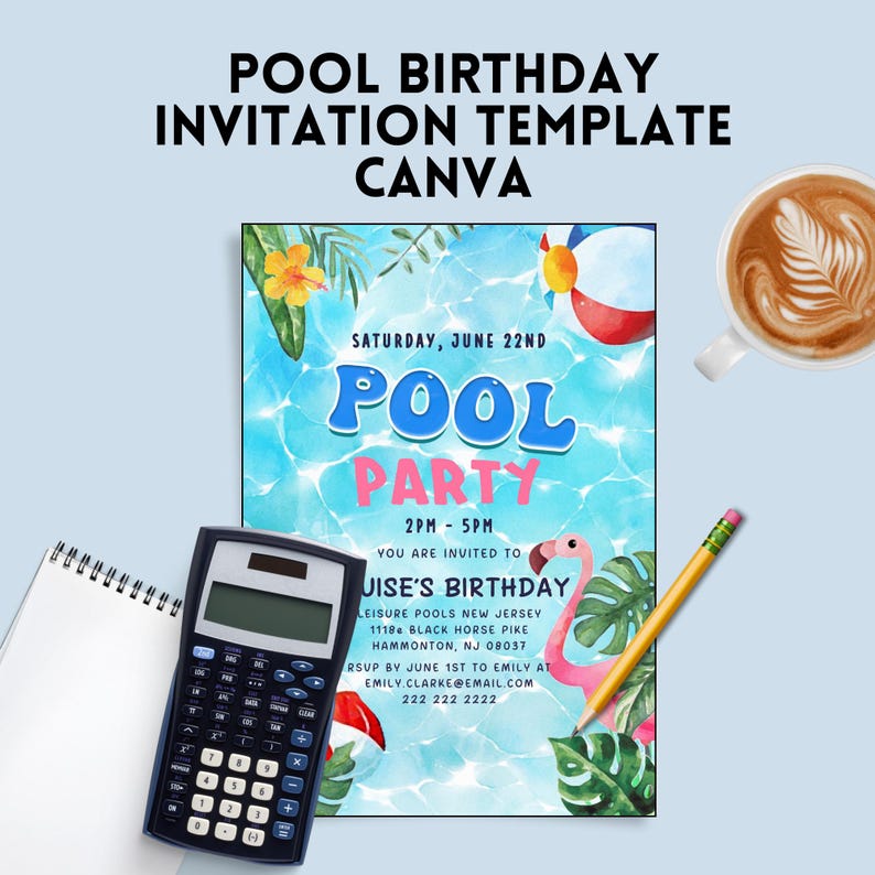 Pool Party Birthday Invitation, Summer Celebration, Swimming Birthday ...