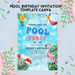Pool Party Birthday Invitation, Summer Celebration, Swimming Birthday ...