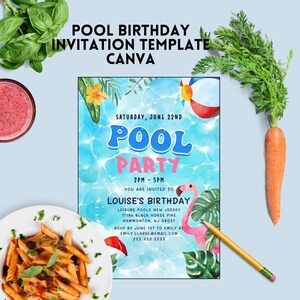 Pool Party Birthday Invitation, Summer Celebration, Swimming Birthday ...