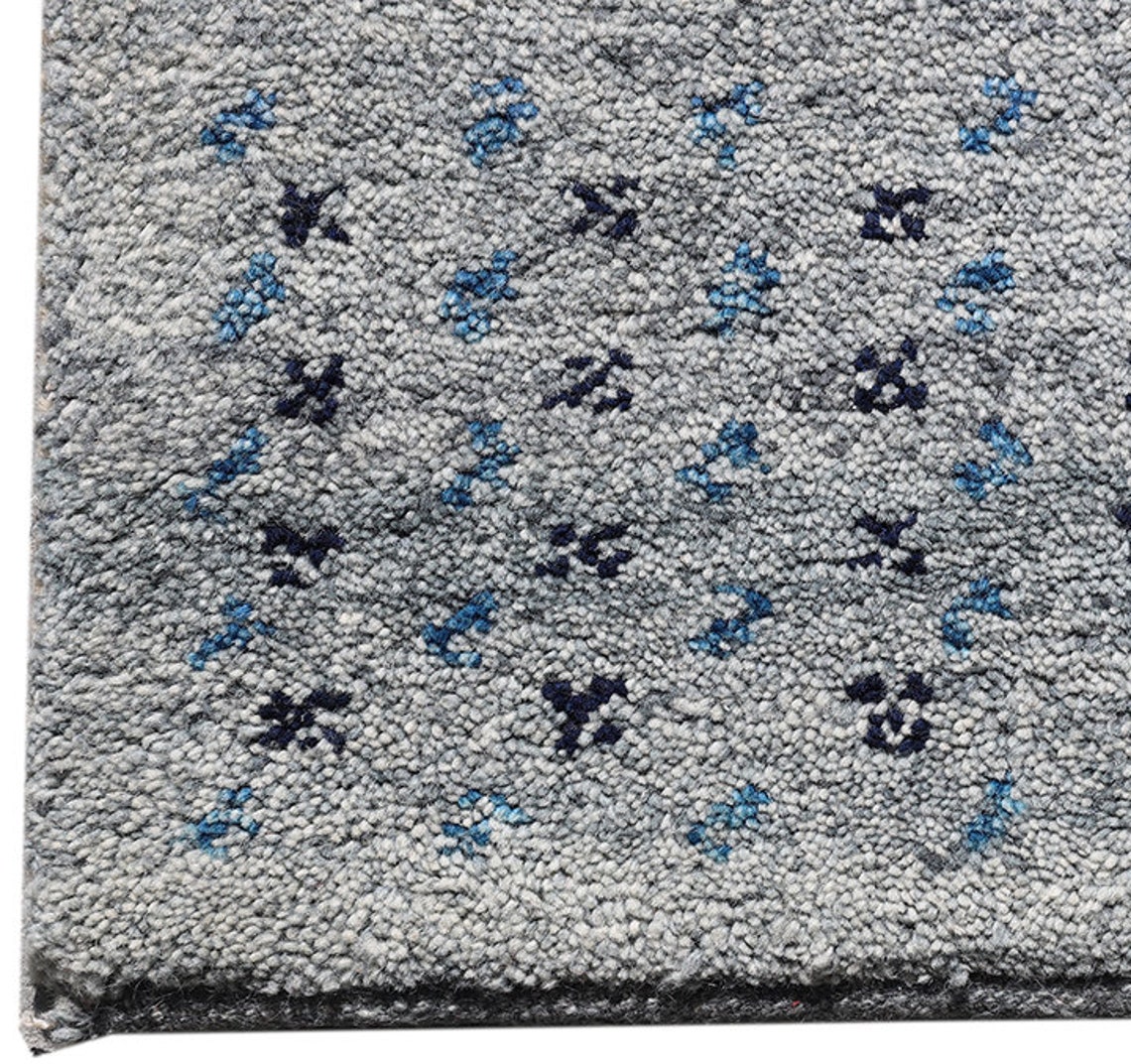 6.6 X 4.6 Contemporary Indian Gabba Hand Knotted Grey Wool Rug. Best ...