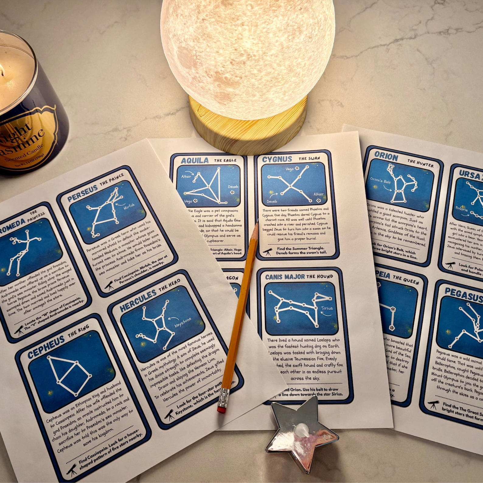 Constellation Cards for Kids: Night Sky Flashcards for Stargazing ...