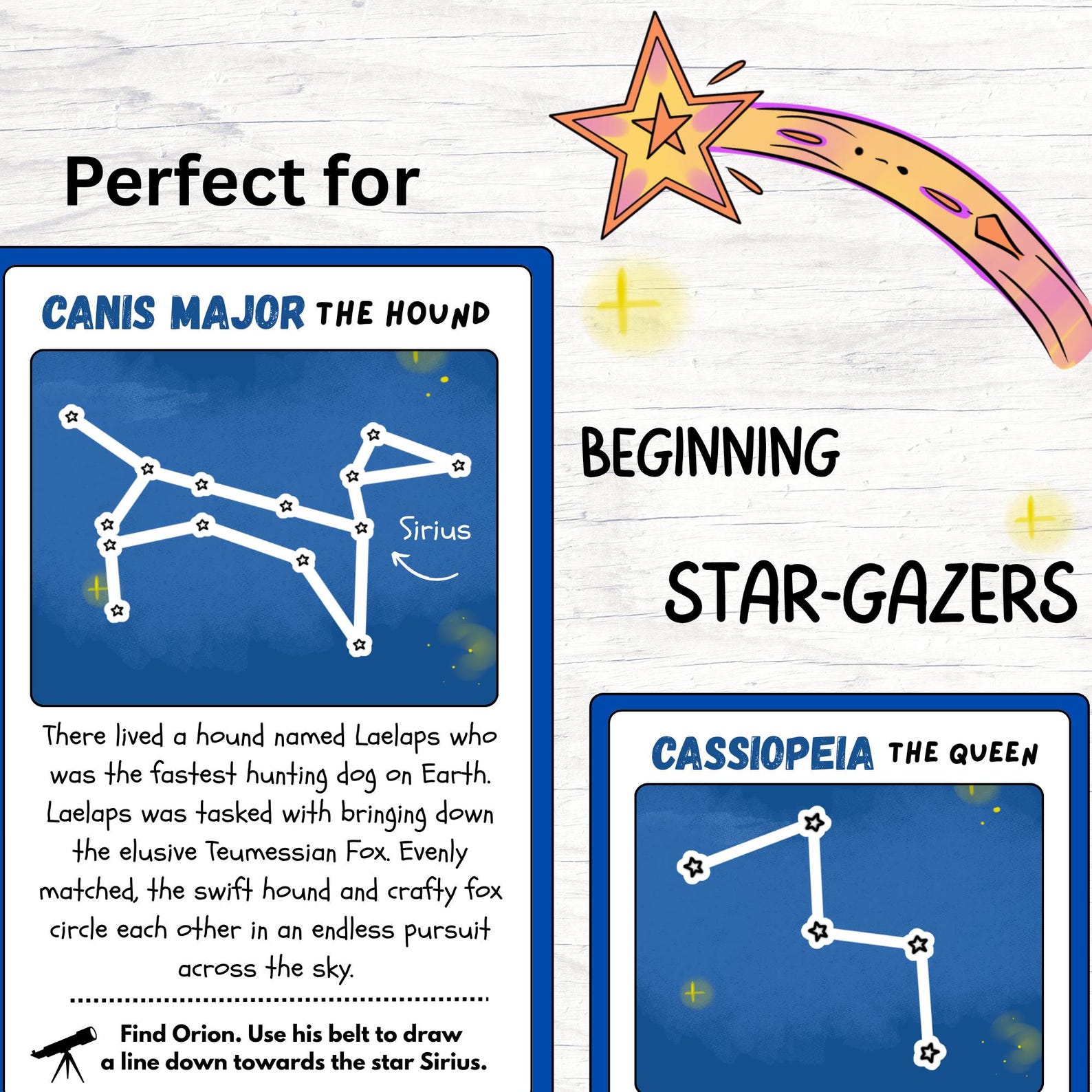 Constellation Cards for Kids: Night Sky Flashcards for Stargazing ...