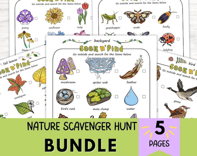 Colors in Nature Scavenger Hunt, Homeschooling, Kindergarten, Preschool ...