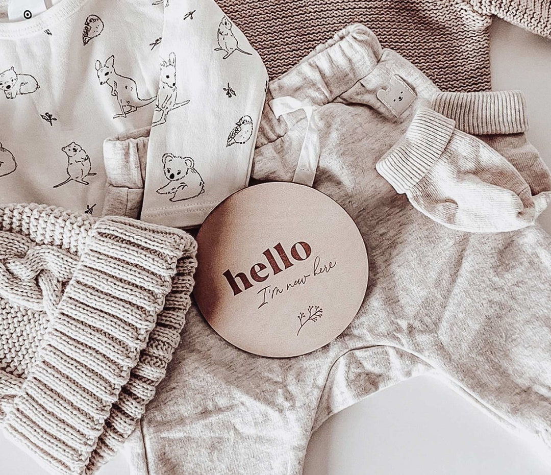 Hello I'm New Here Eco Friendly Wood Wooden Baby Hello - Etsy