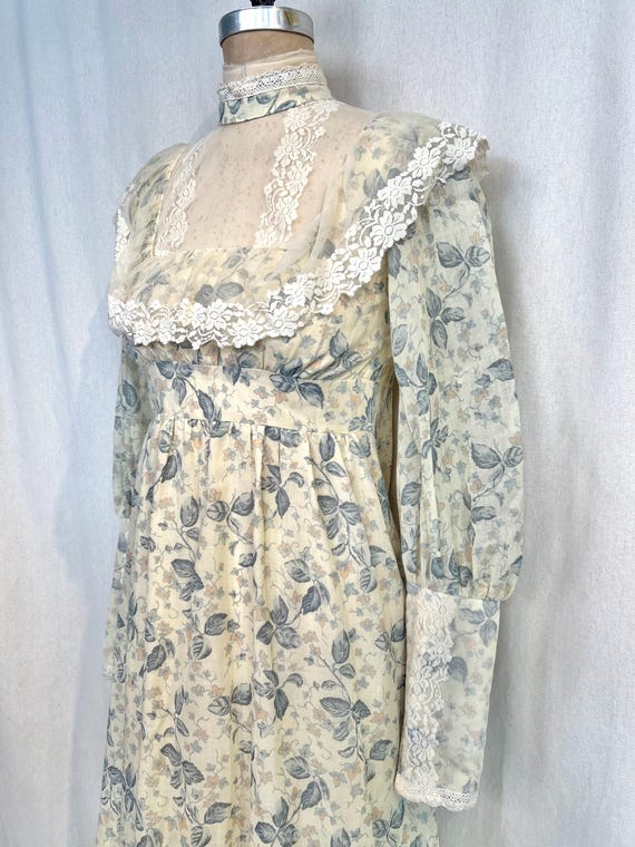 Rare Vintage 1970s Gunne Sax S/M English Ivy Print Bo… - Gem