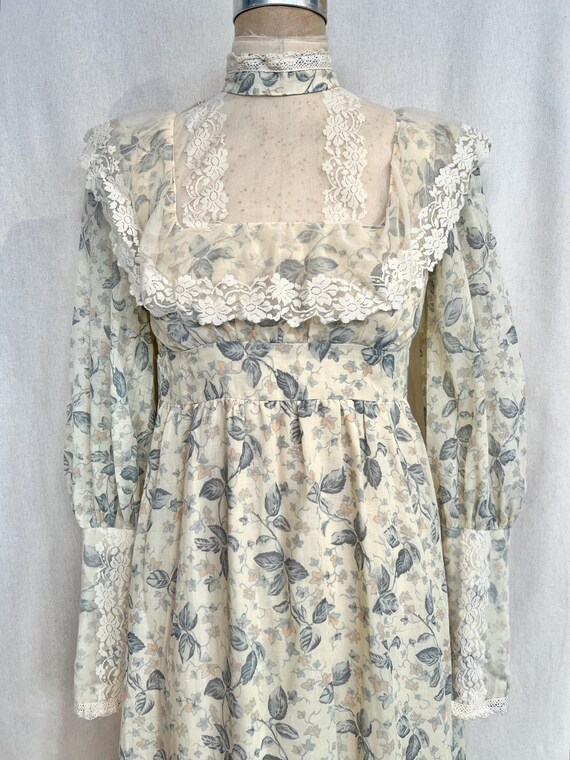 Rare Vintage 1970s Gunne Sax S/M English Ivy Print Bo… - Gem