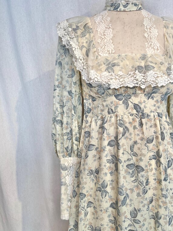 Rare Vintage 1970s Gunne Sax S/M English Ivy Print Bo… - Gem