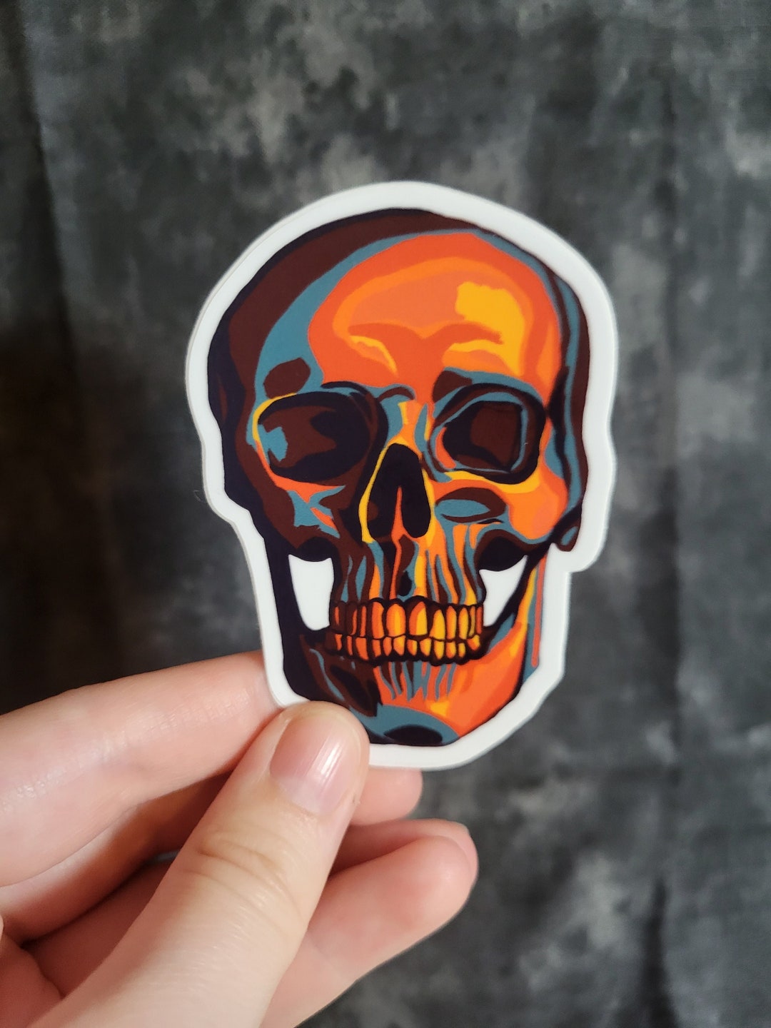 Skull Weatherproof Vinyl Sticker - Etsy