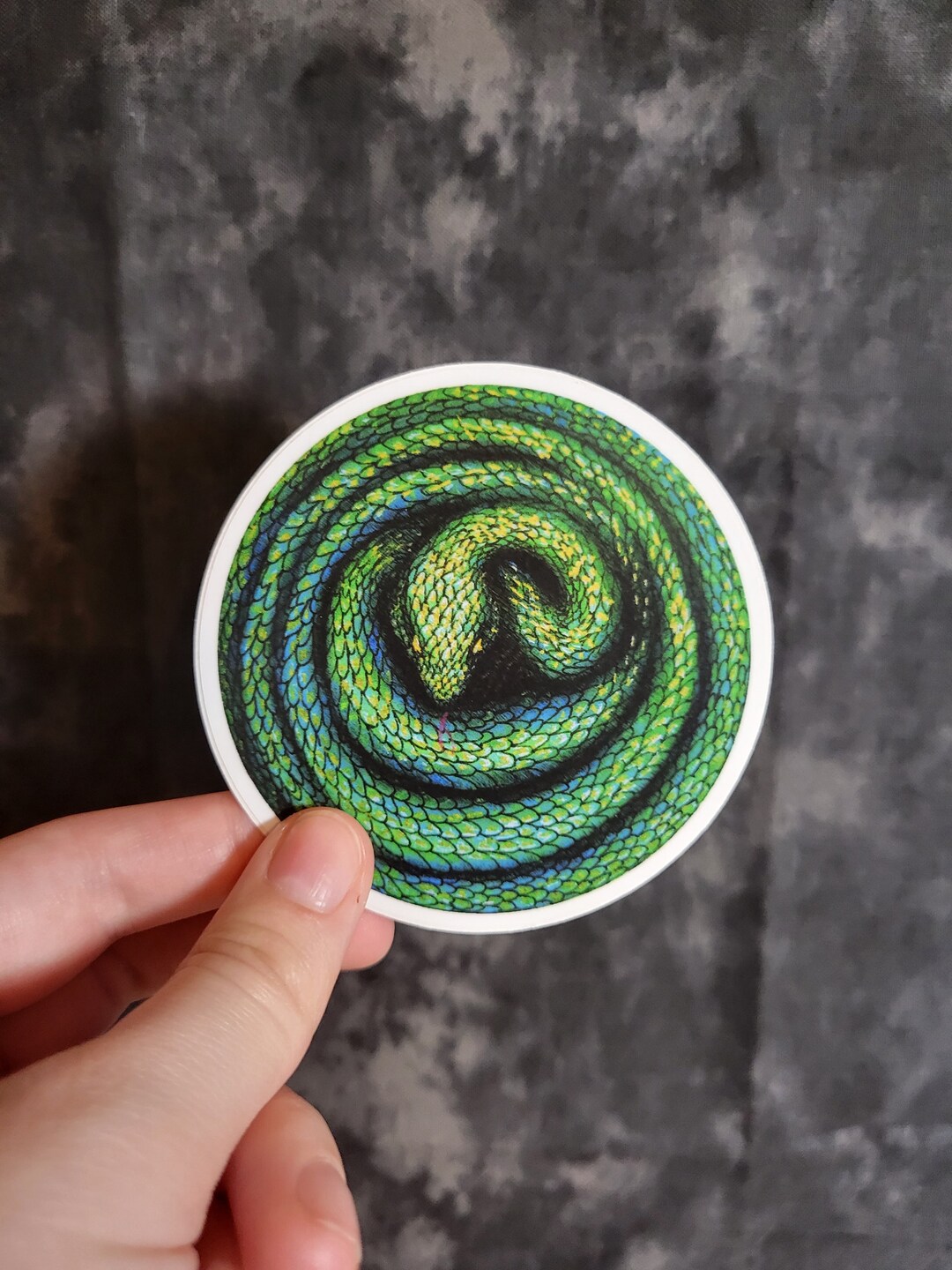 Emerald Snake Weatherproof Vinyl Sticker - Etsy
