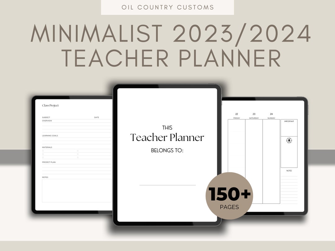 Minimalist 2023/2024 Teacher Digital Planner for Goodnotes, Canva ...