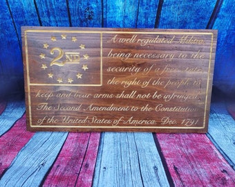 2nd Amendment Wood Flag - Etsy