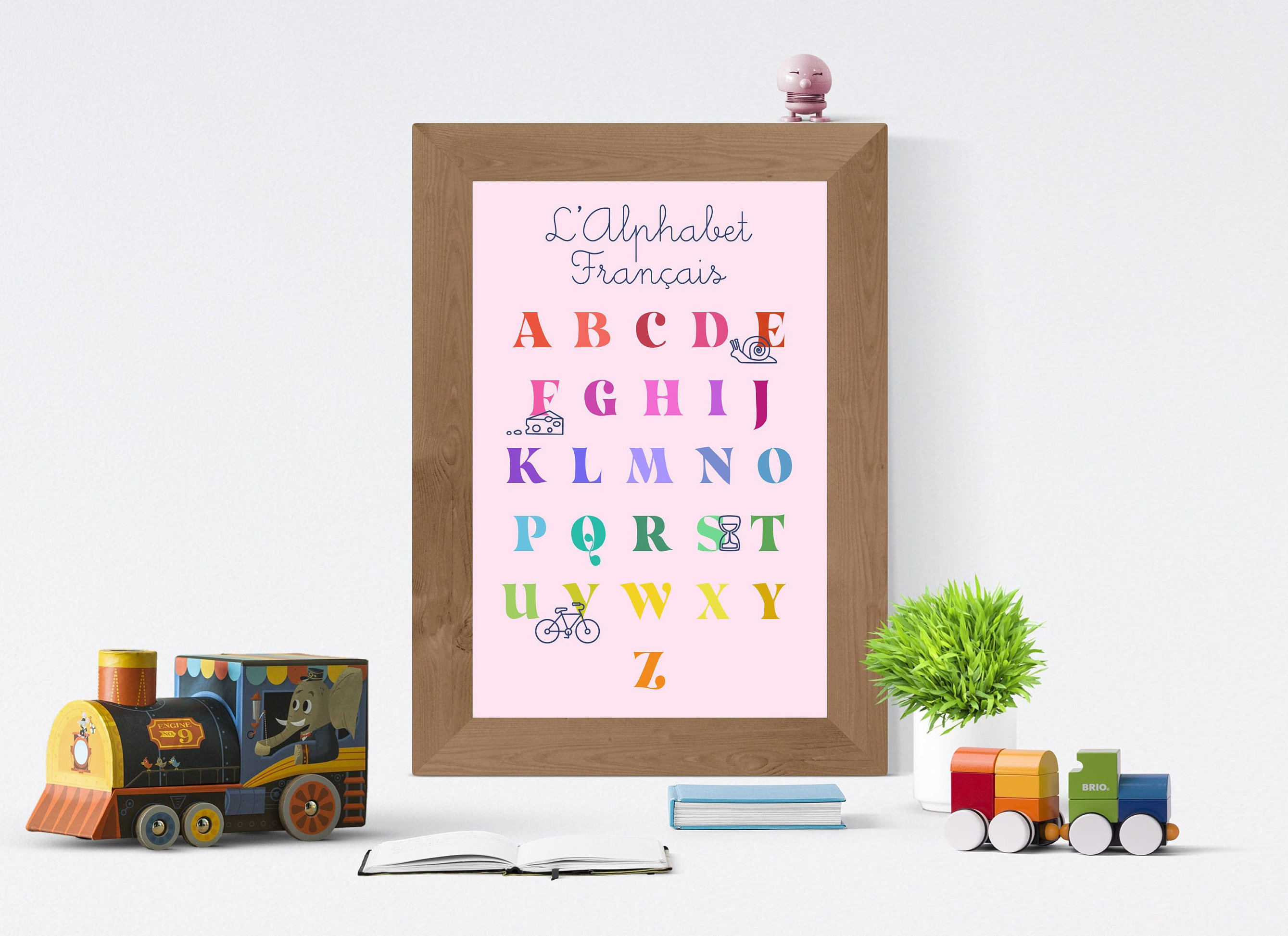 Printable French Alphabet Children's Poster, Pink - Digital File ...