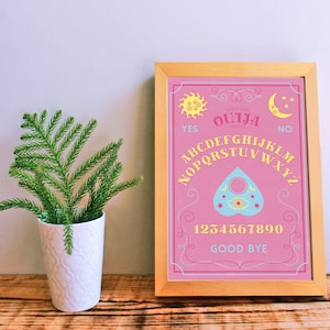 Printable Pink Pastel Ouija Board Poster/art Print, Halloween Wall ...