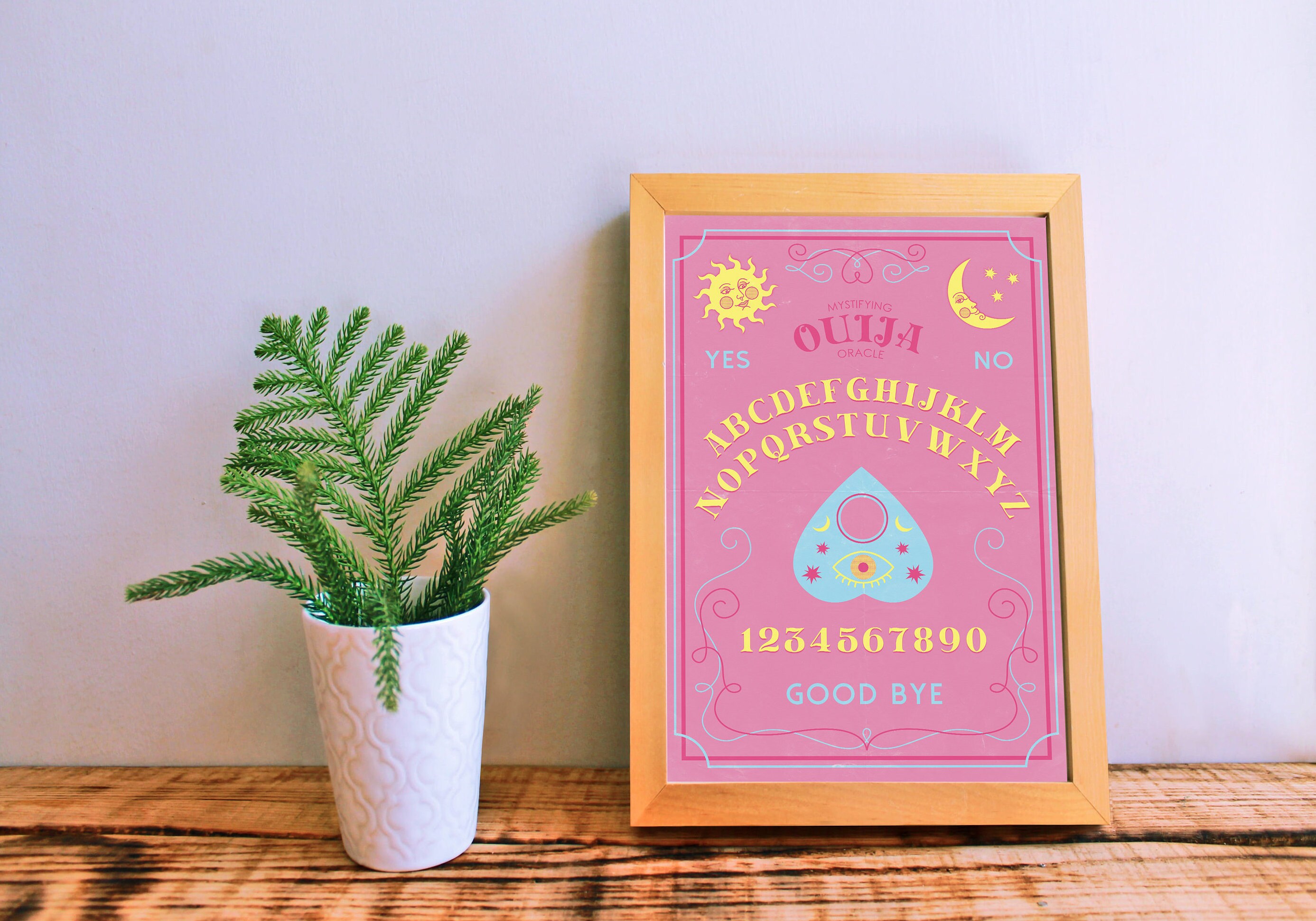 Printable Pink Pastel Ouija Board Poster/art Print, Halloween Wall ...