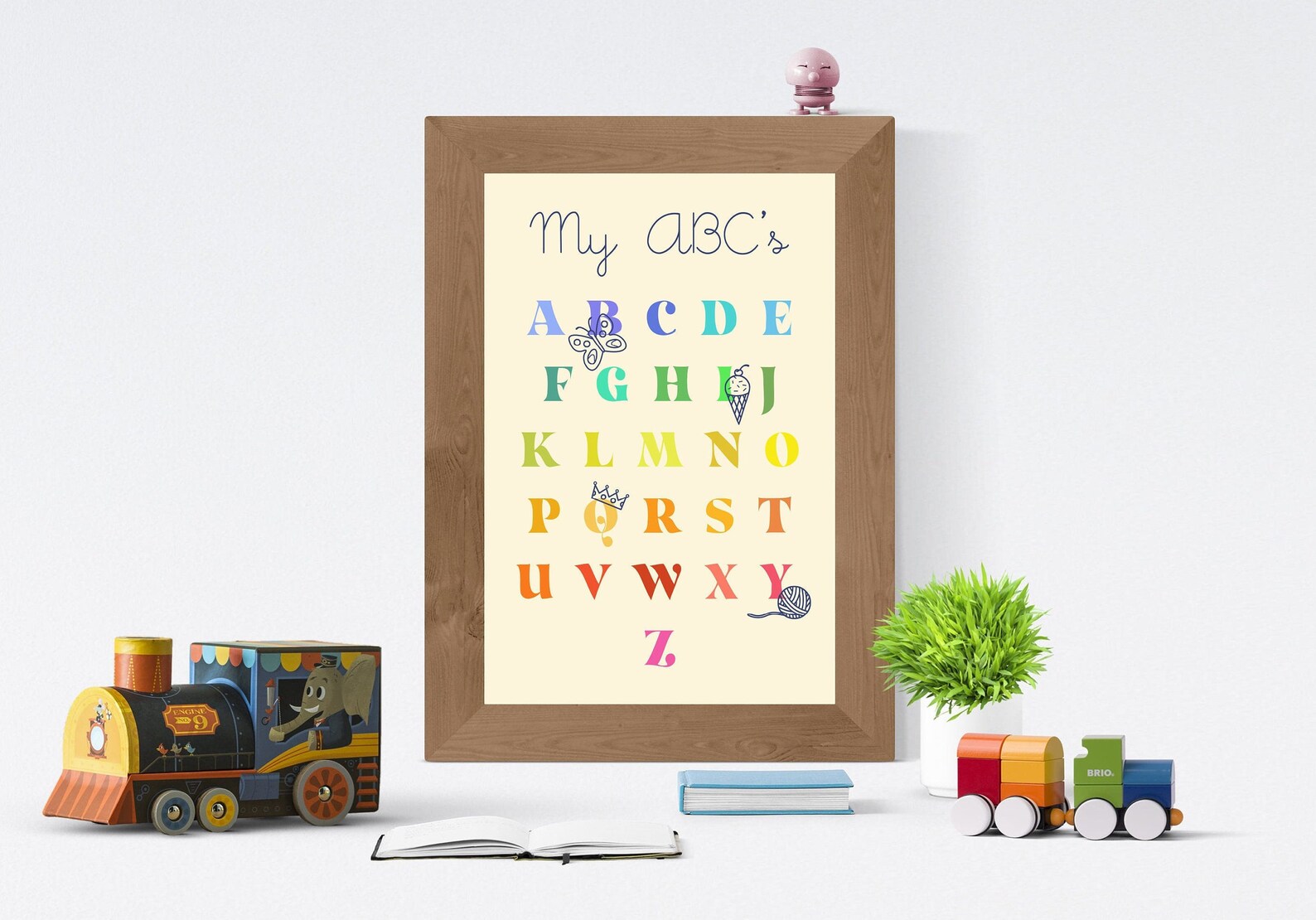 Printable English Alphabet "my Abcs" Children's Poster, Yellow ...