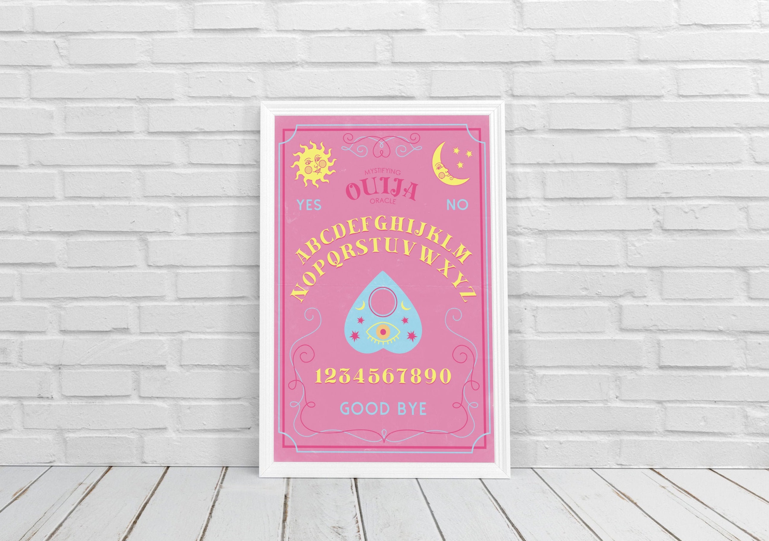Printable Pink Pastel Ouija Board Poster/art Print, Halloween Wall ...