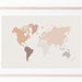 Beige World Map Print, Digital Map, World Map Poster, Travel Poster ...