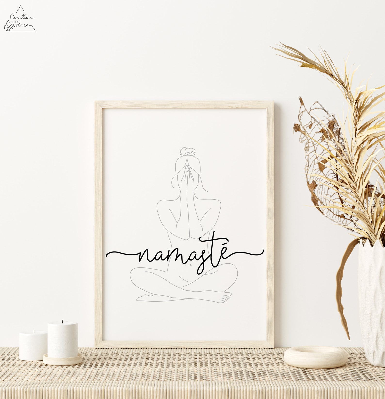 Namaste Wall Art, Yoga Pose Print, Yoga Lover Art, Meditation Wall ...
