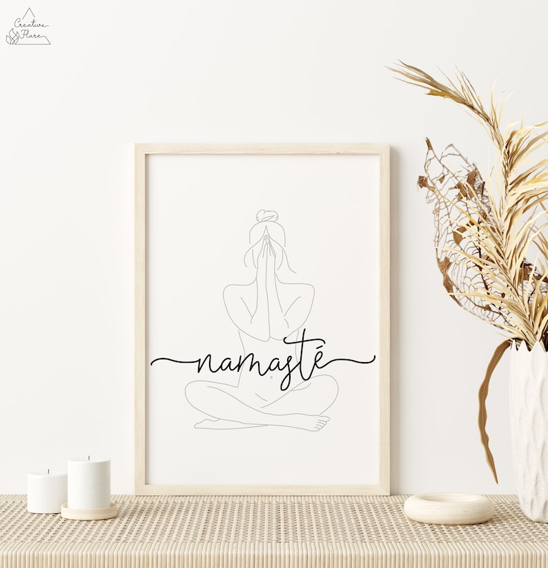 Namaste Wall Art Yoga Pose Print Yoga Lover Art Meditation - Etsy