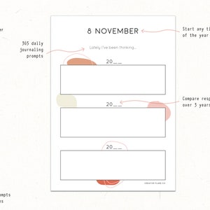 One Line A Day Journal, A Sentence A Day Diary, Undated Memory Journal ...