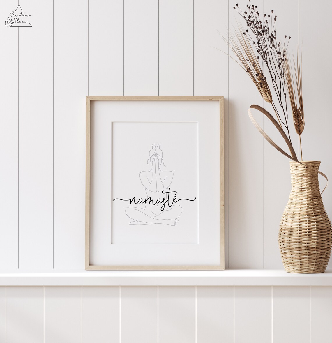 Namaste Wall Art Yoga Pose Print Yoga Lover Art Meditation | Etsy