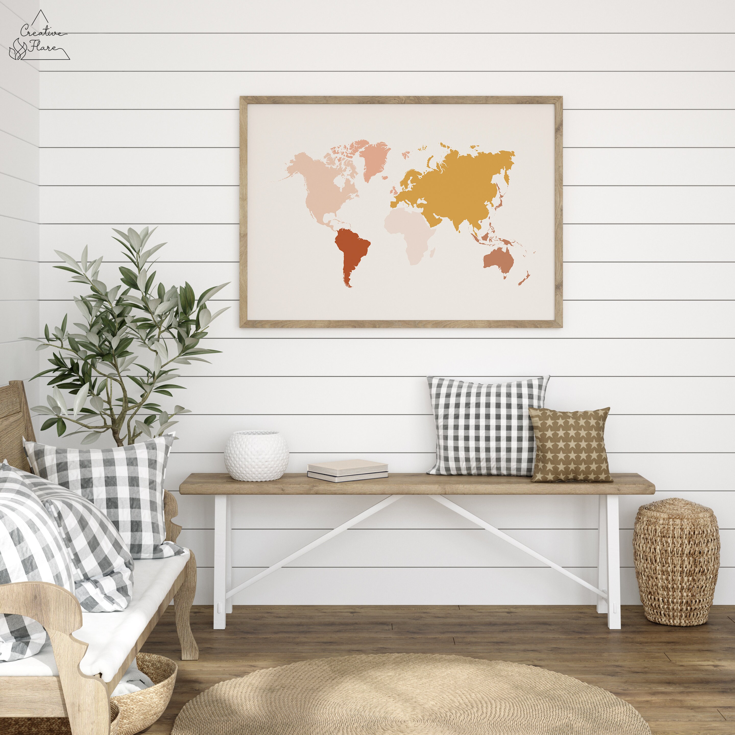 World Map Print Digital Map World Map Poster Travel Poster - Etsy