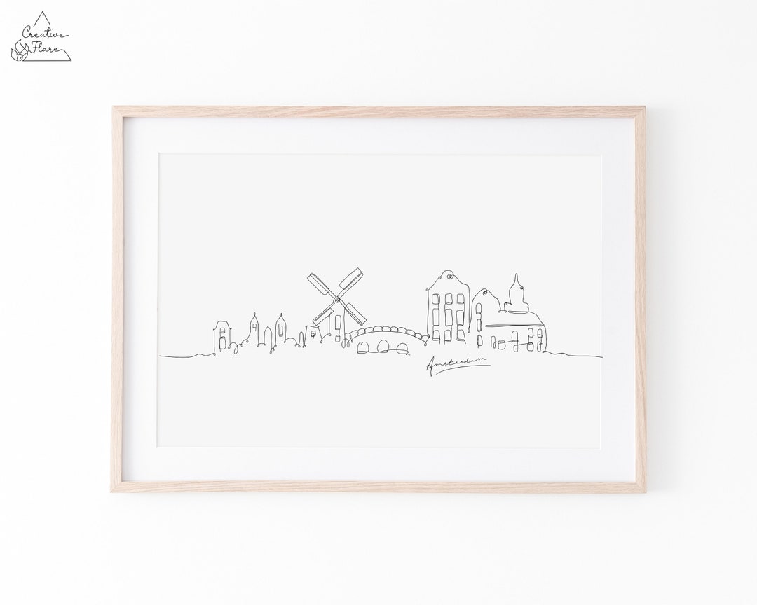 Amsterdam Skyline Print, Amsterdam City Art Print, Cityscape Print ...