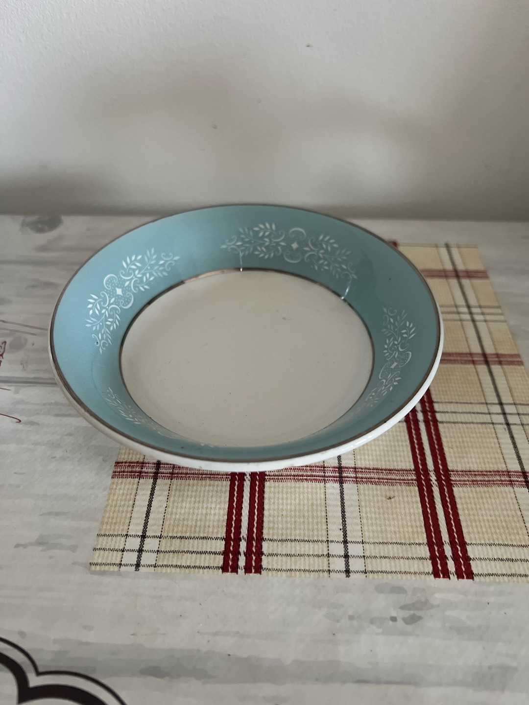 A Small Alfred Clough Satin W.H.G White and Duck Egg Blue Ironstone ...